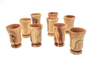 olive wood communion cups/set (2.5’’), the lord’s supper cups (6 pcs) – quality communion cups from the city of truth, jerusalem