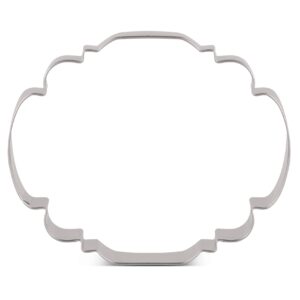 liliao fancy plaque cookie cutter frame sandwich fondant biscuit cutter - 4 x 3.3 inches - stainless steel - by janka