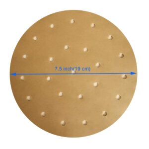 200 PCs 7.5 Inches Unbleached Parchment Paper Round for Air Fryer Liners, Steamer, Bread, Cake Pan, Cookie