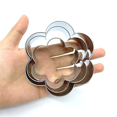 LILIAO Basic Cookie Cutter Set - Round, Star, Square, Flower and Heart Fondant Biscuit Cutters - Stainless Steel