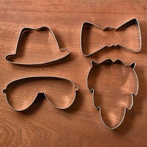 KENIAO Cool Dad Cookie Cutter Set Father's Day, 4 Pcs, Stainless Steel