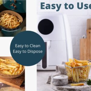 100 PCS Air Fryer Disposable Paper Liner - (6.3 inch) Non-Stick, Oil Proof, Water Proof, Food Grade Parchment - Small or Large Round Liners Basket, Yellow (Line-6.3)