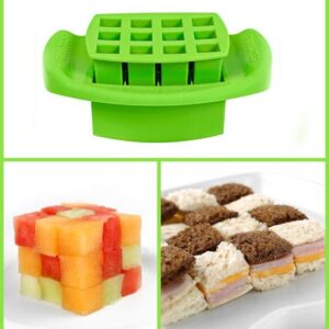 Food Cutter Set, Green Squares, Pink Hearts