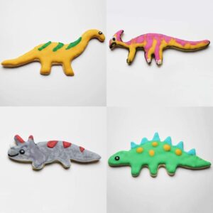 TINGSING Dinosaur Cookie Cutters, 7 Pieces Dinosaur Biscut Cutter Stainless Steel Dinosaur Shapes Baking Mold Fondant Candy Food Sandwich Cutters for Kids Dinosaur Theme Birthday Party Supplies