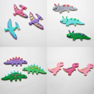 TINGSING Dinosaur Cookie Cutters, 7 Pieces Dinosaur Biscut Cutter Stainless Steel Dinosaur Shapes Baking Mold Fondant Candy Food Sandwich Cutters for Kids Dinosaur Theme Birthday Party Supplies