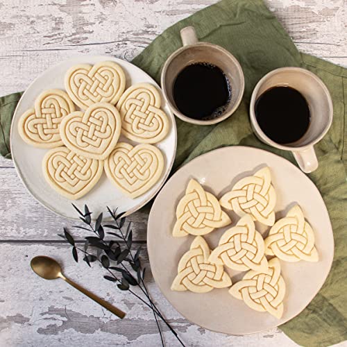 Set of 2 Celtic Triquetra cookie cutters (Designs: Celtic Heart and Triquetra), 2 pieces - Bakerlogy