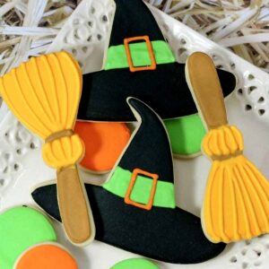 Fangleland Witch and Wizard Cookie Cutter Set Stainless Steel Owl Witch's Hat Broom Scarf Lightning Biscuit Fondant Molds for Baby Shower All Saints' Day Witches Party