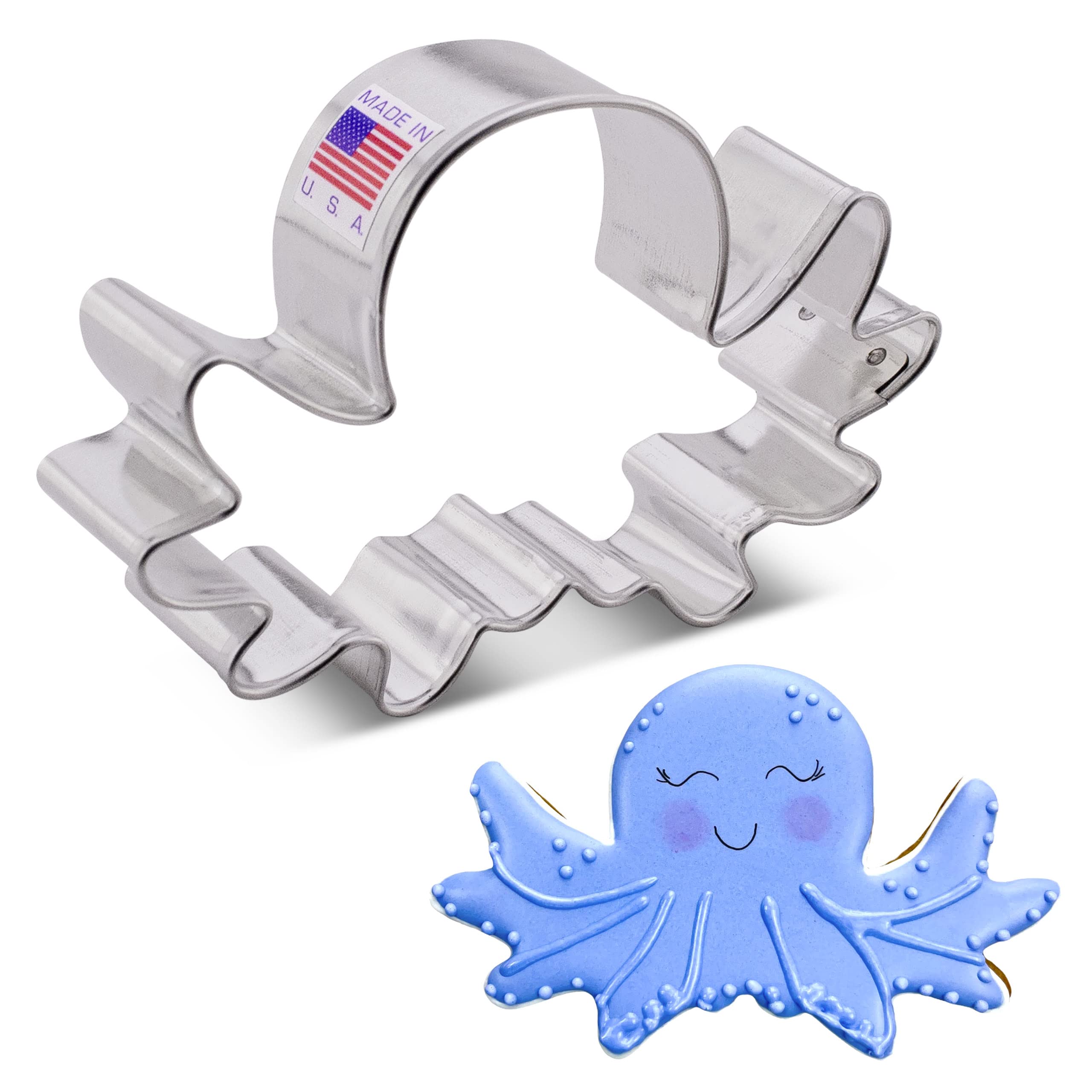 Octopus Cookie Cutter, 4" Made in USA by Ann Clark