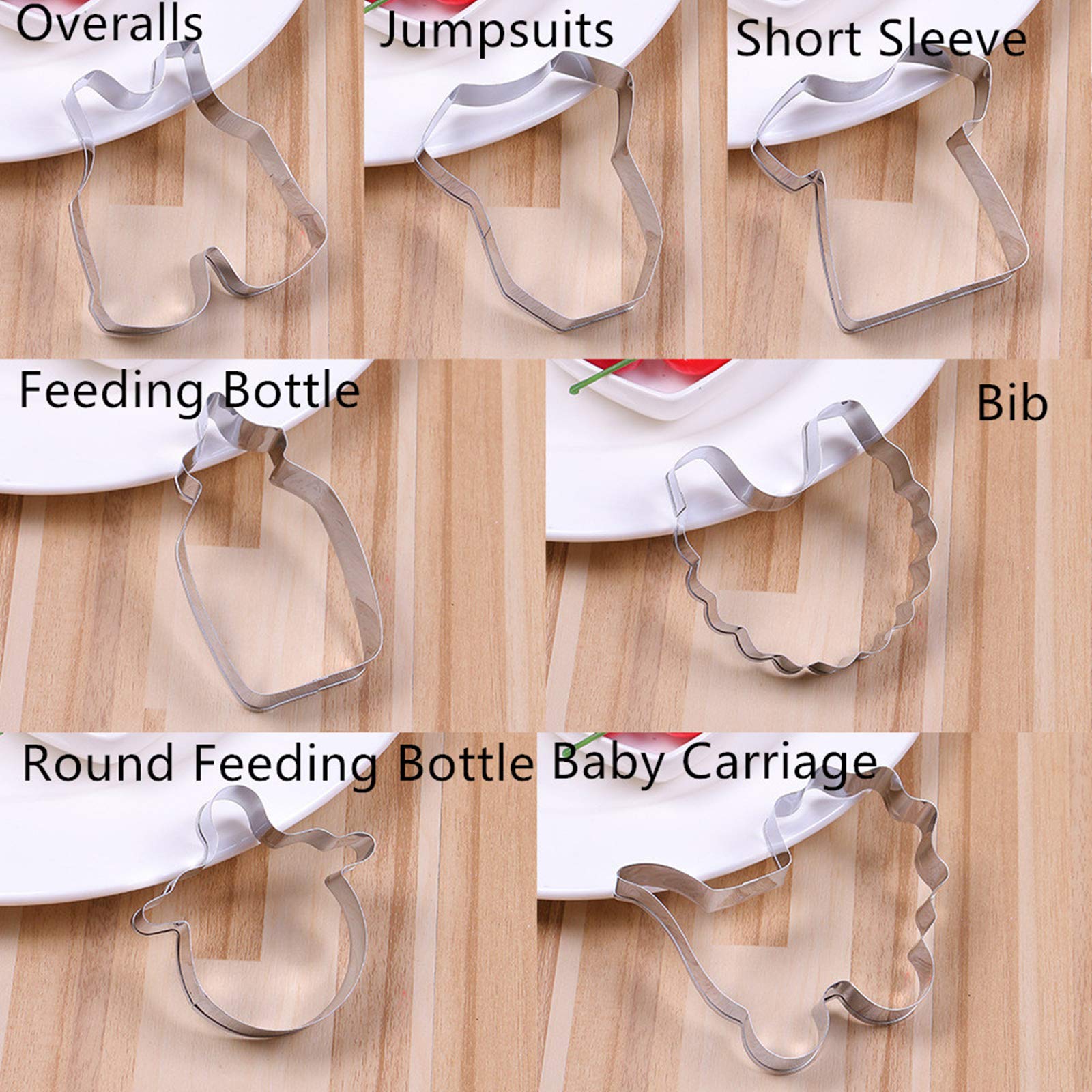  Baby Shower Series Cookie Cutters Set of 7 pcs, Stainless Steel Fondant Cutter Molds Baking DIY