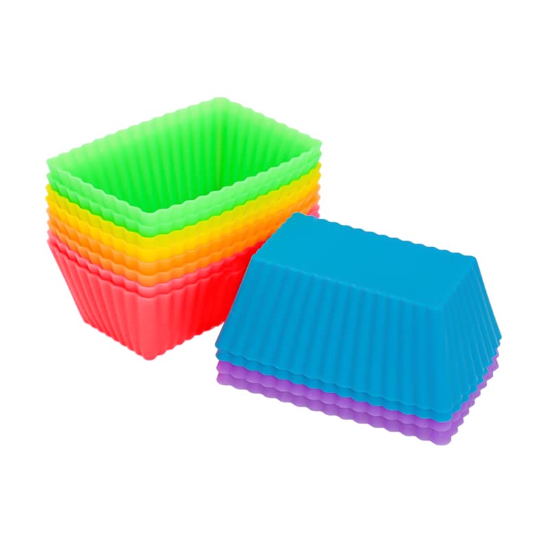 RMADA Silicone Rectangular Reusable Baking Cups Nonstick Liners