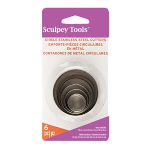 sculpey tools stainless steel 6 piece circle cutter set. nested, graduated sizes, great for use in all craft projects from jewlery, mixed media to home decor