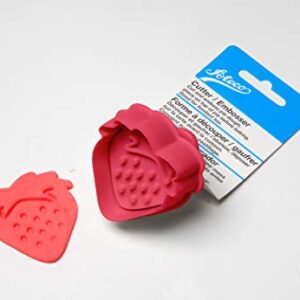 Ateco Strawberry Plunger Cutters, for Cutting Decorations & Direct Embossing, Spring-loaded Handle, Food Safe Plastic White, 2 by 2-Inch