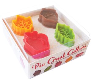 talisman designs plunger style pie crust cutters, fall design, 4-piece set