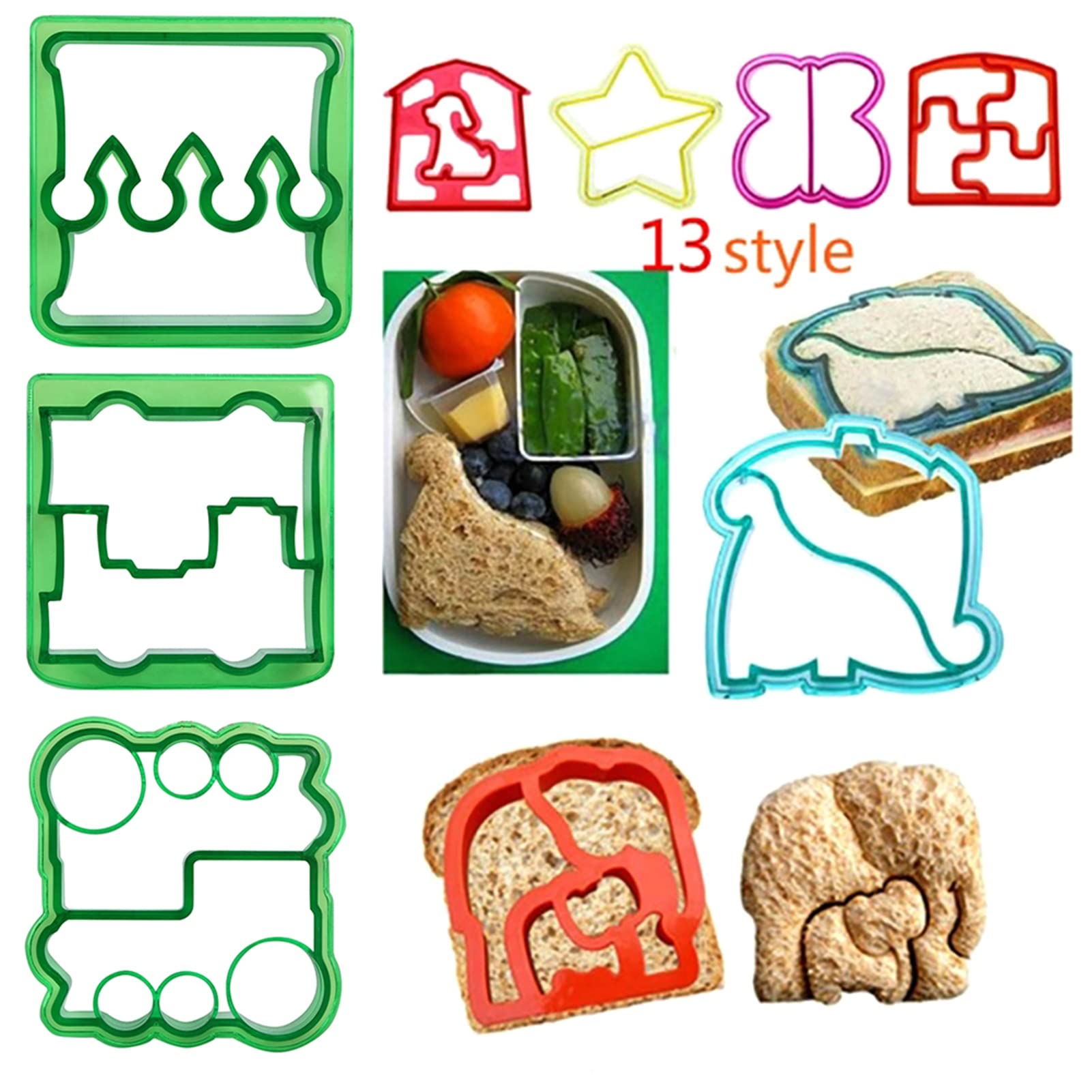 Bluelans Sandwich Cutter for Kids, Sandwich Shape Bread Cutter, DIY Sandwich Cutters Mold, Uncrustables Sandwich Bread Pancake Maker Cookie Cutter for Kids Children Boys Girls Lunchbox Bento Box Butt