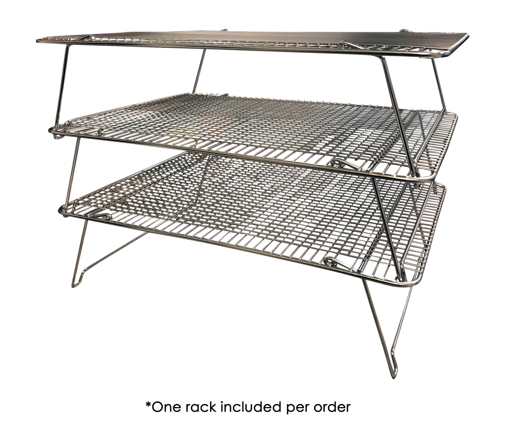 Hamilton Housewares Stackable Stainless Steel Wire Half Sheet Cooling Rack(12"x17") - with Collapsible Folding Legs - For Baking, Cooking, & Grilling - Perfect for Cookies, Muffins, Bread & More