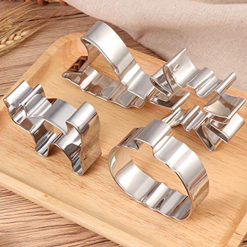 BESTONZON 12pcs Halloween Cookie Cutter Set, Stainless Steel Cake Biscuit DIY Molds Cutters Ghost Pumpkin Cookies Cutters for Kitchen Baking Halloween Party Decorations