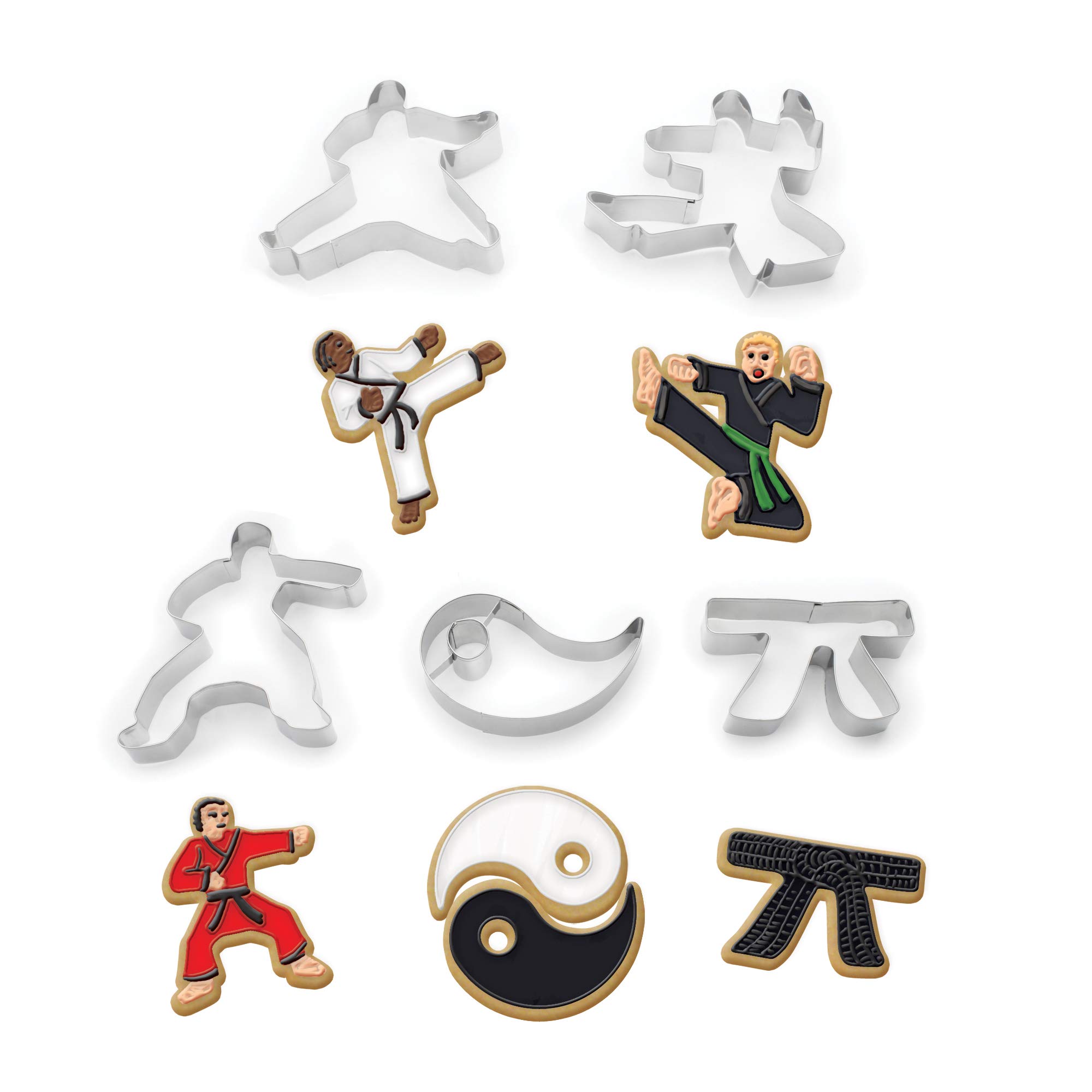 Fox Run Brands Cookie Cutters, Set of 5, Karate, Metallic