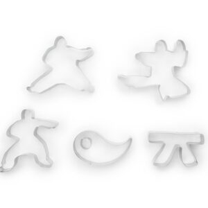 Fox Run Brands Cookie Cutters, Set of 5, Karate, Metallic