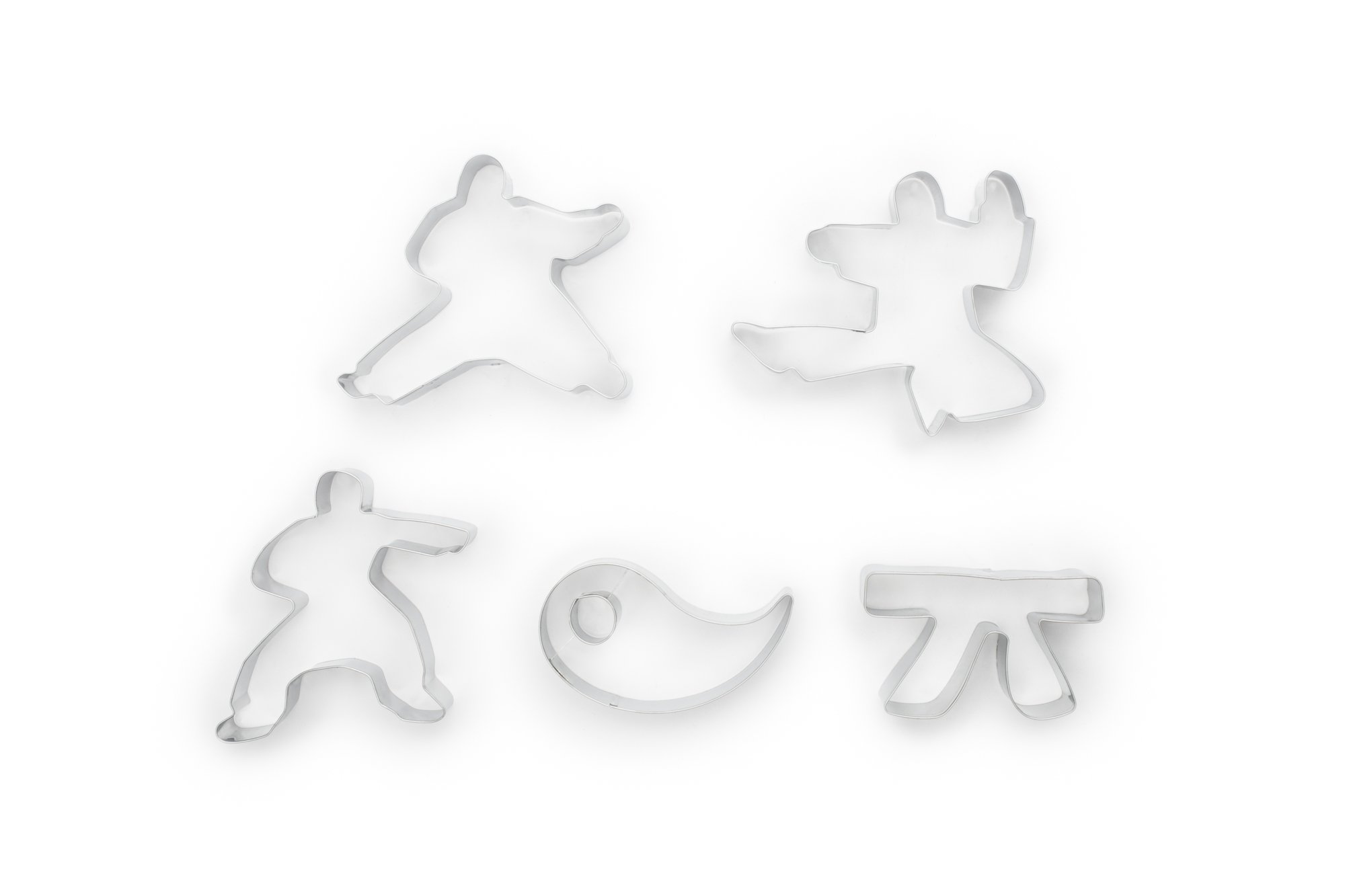 Fox Run Brands Cookie Cutters, Set of 5, Karate, Metallic