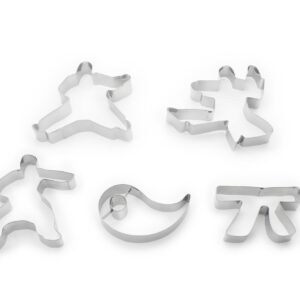 Fox Run Brands Cookie Cutters, Set of 5, Karate, Metallic