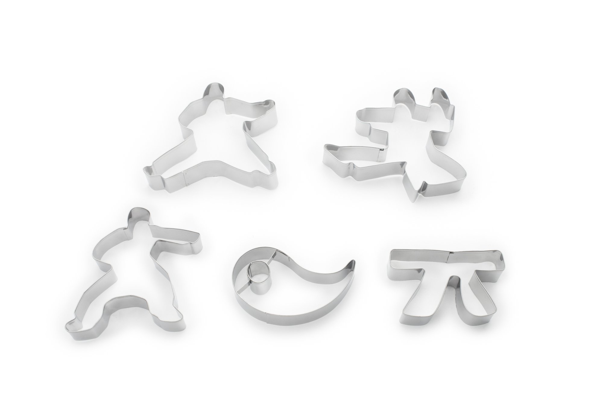 Fox Run Brands Cookie Cutters, Set of 5, Karate, Metallic