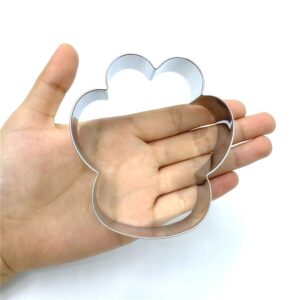 LILIAO Dog Paw Cookie Cutter for Homemade Dog Biscuit Treats - 3.4 x 3.5 inches - Stainless Steel