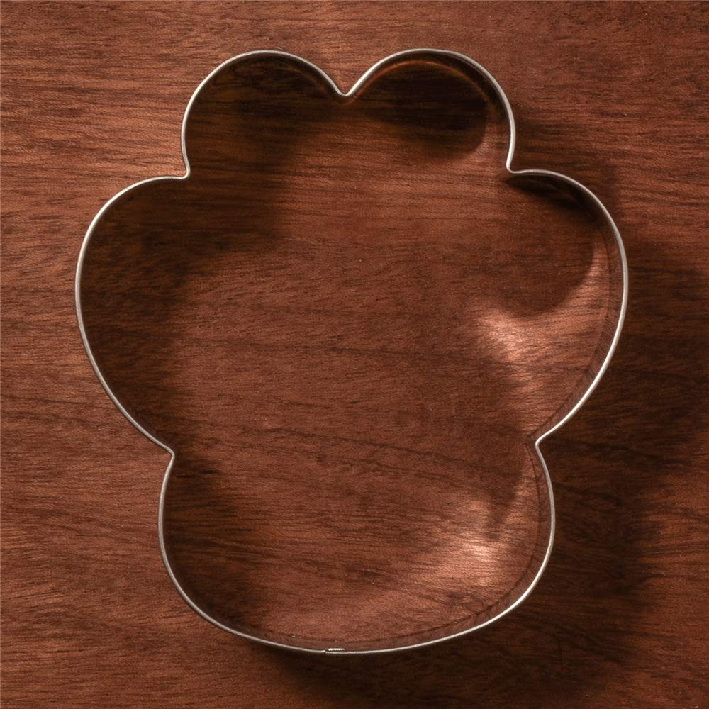 LILIAO Dog Paw Cookie Cutter for Homemade Dog Biscuit Treats - 3.4 x 3.5 inches - Stainless Steel