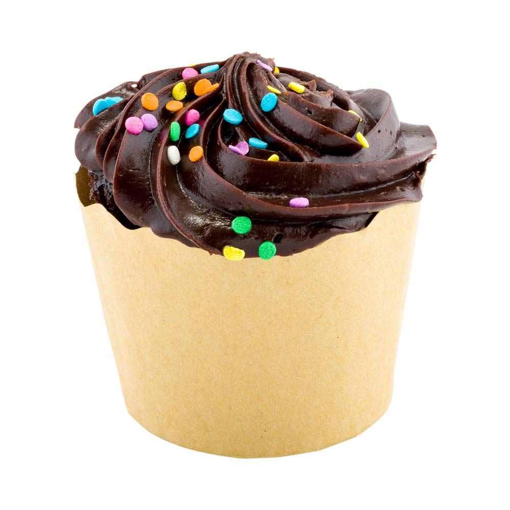 Panificio Premium 3 oz Kraft Paper Mini Baking Cup: Paper Baking Cups Perfect for Muffins, Cupcakes or Mini Snacks - Scalloped - Disposable and Recyclable - 200ct Box - Restaurantware