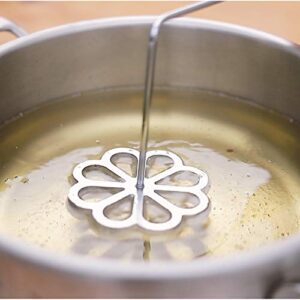 8-Piece Rosette&Timbale Set, Aluminum Waffle Molds with Wooden Handle, Homemade Swedish for Rosette Bunuelos Cookie