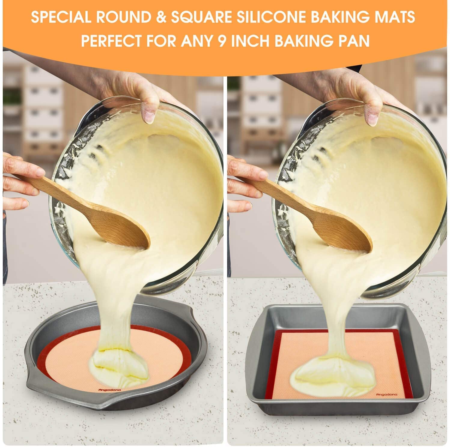 Silicone Baking Mat Set, Easy Clean and No stick Food Grade Resuable Baking mats.