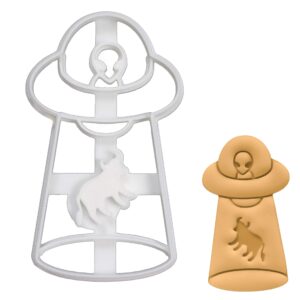 ufo cow abduction cookie cutter, 1 piece - bakerlogy