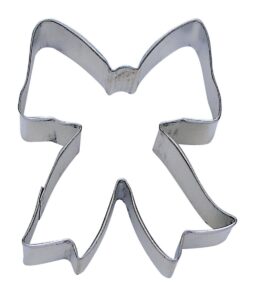 r&m ribbon/bow 3.5" cookie cutter in durable, economical, tinplated steel