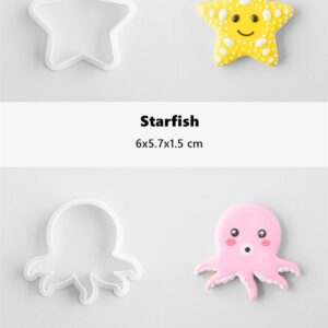 Cookie Cutters 8 Pieces Biscuit Sandwich Cutter Dolphin Whale Octopus Fish Shapes Vegetables Fruits Bread Crust Slicer Kit for Kids Bento Lunch Box