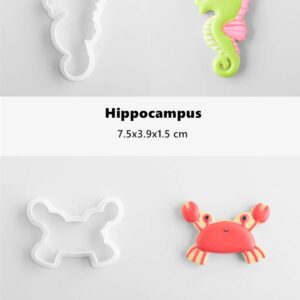 Cookie Cutters 8 Pieces Biscuit Sandwich Cutter Dolphin Whale Octopus Fish Shapes Vegetables Fruits Bread Crust Slicer Kit for Kids Bento Lunch Box