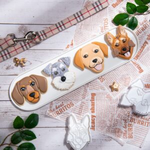 Flycalf Dog Cookie Cutter Schnauzer Baking Dough Tools with Plunger Stamps PLA Accessories Cutter Molds Gifts for Kids Decorative Party 3.5" Kitchen Cake Supplies