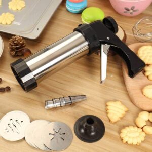 HM_ZL Cookie Press Gun Cupcake Filler Injector Stainless Steel DIY Biscuit Cookie Pastry Gun for Cake Decorating (25 Pieces)