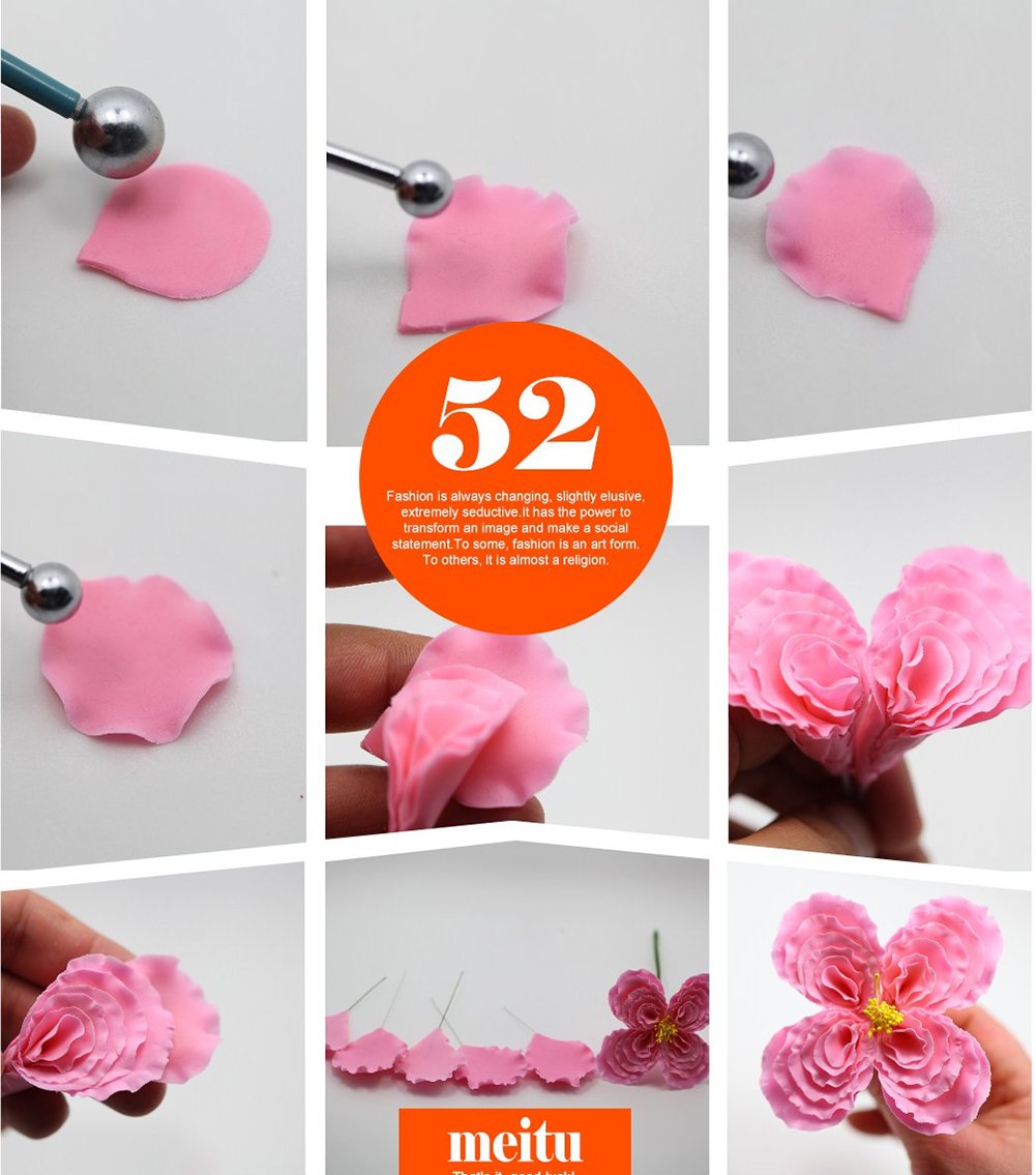 7pcs Rose Petal Cutter Set Gum Paste Fondant Cake Cutters Decorating Tools