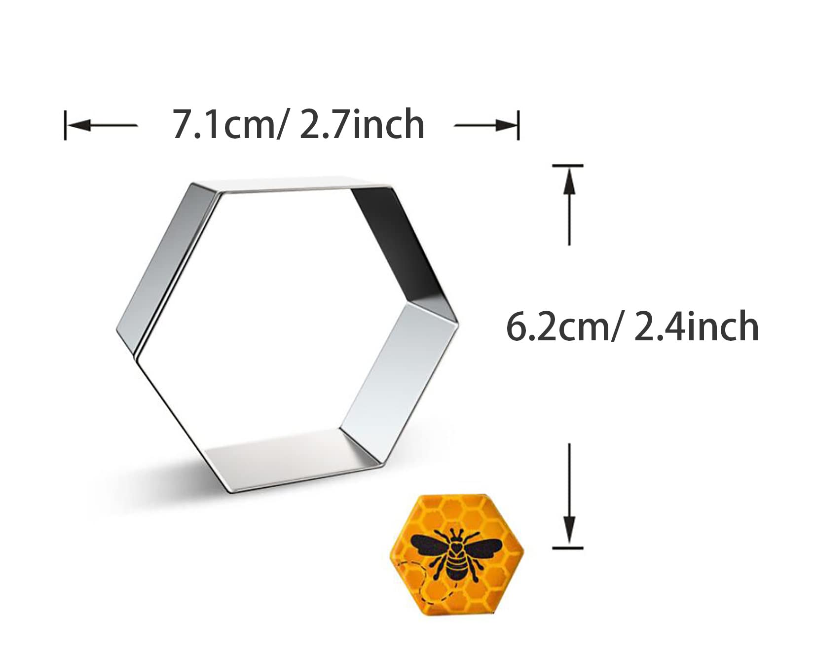 WJSYSHOP Beehive Honeycomb Hexagon Shape Cookie Cutter - B