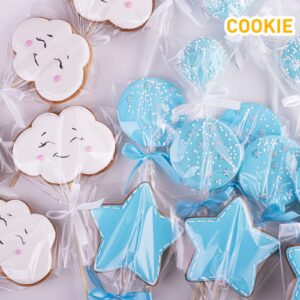 6 Piece Star Cookie Cutters Moon Cookie Cutters Cloud Cookie Cutters Stainless Steel Biscuit Cutter and 6 Pieces Sugar Stirring Pins for Kitchen Baking