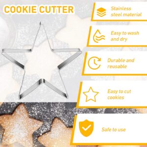 6 Piece Star Cookie Cutters Moon Cookie Cutters Cloud Cookie Cutters Stainless Steel Biscuit Cutter and 6 Pieces Sugar Stirring Pins for Kitchen Baking