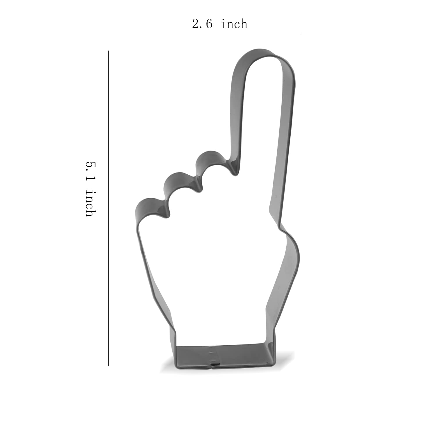 Keewah Foam Finger Cookie Cutter, 5.1 x 2.6 inch, Stainless Steel