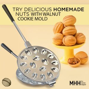 Cookie Assorted Maker - Oreshki Nuts 16 Mold Skillet - Oreshki Mold - Cookie Candy Maker 16 wells griddle - Walnut Mold Pastry - New Mold Set Cookies Pastry Baking Tool 1308478-2