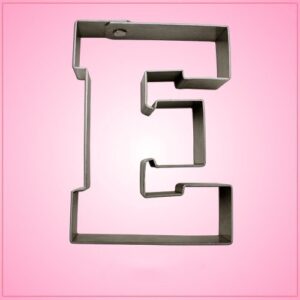 varsity letter e cookie cutter 4.25 inch (metal) aluminum