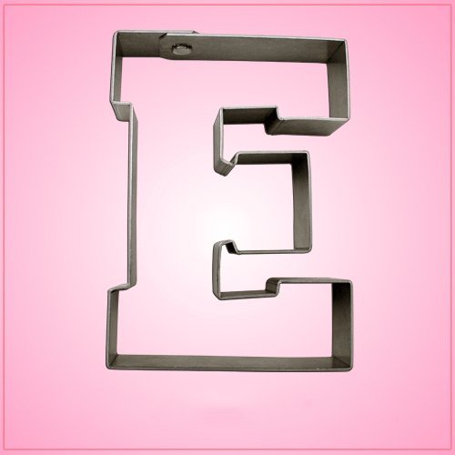 Varsity Letter E Cookie Cutter 4.25 inch (metal) aluminum