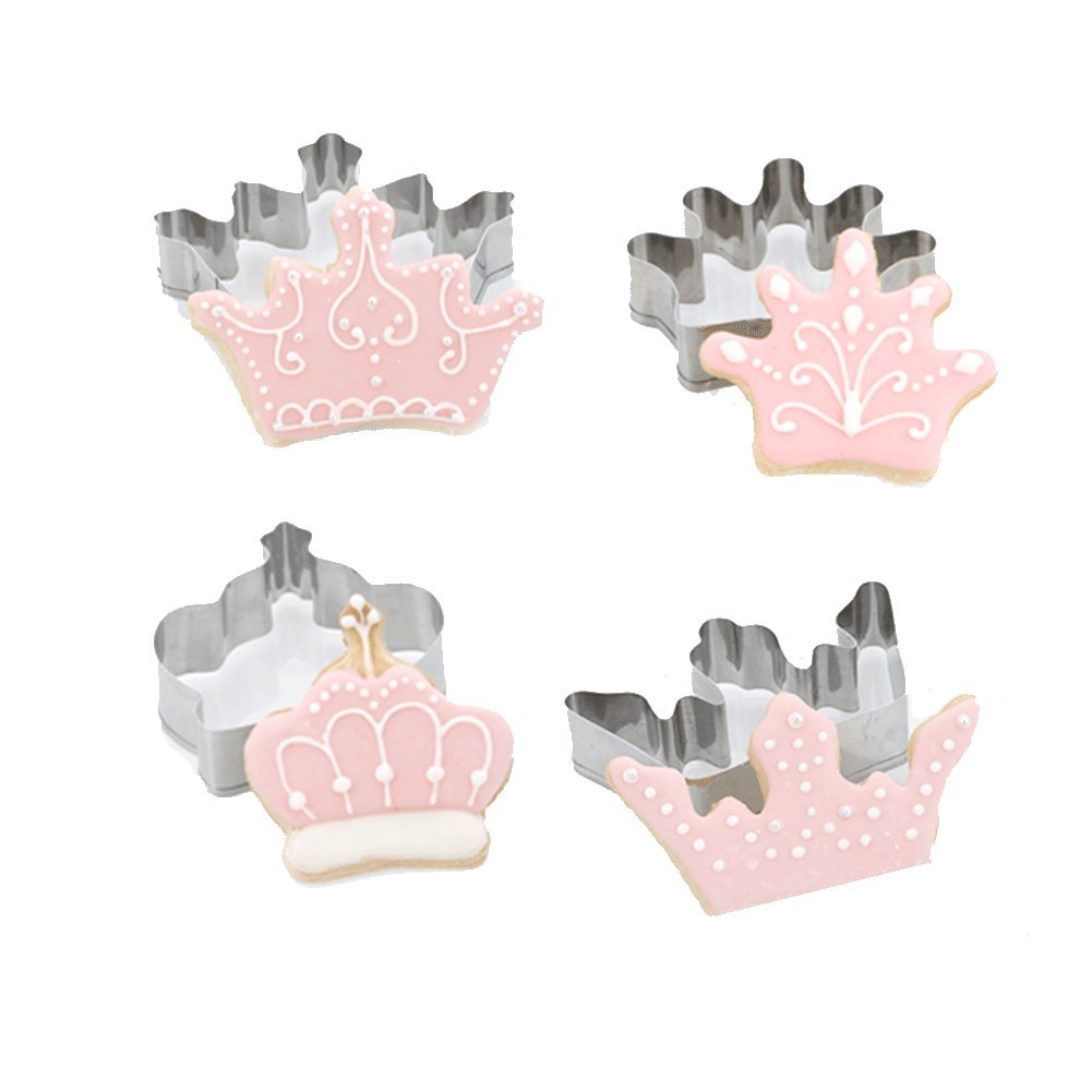 Mini Cookie Cutter 4 Pcs/Set Crown King Queen Prince Princess Shapes Stainless Steel Cookie Cutter Fondant Cutter-Tiny£¨2.5-3.6¡±£