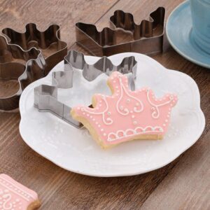 Mini Cookie Cutter 4 Pcs/Set Crown King Queen Prince Princess Shapes Stainless Steel Cookie Cutter Fondant Cutter-Tiny£¨2.5-3.6¡±£