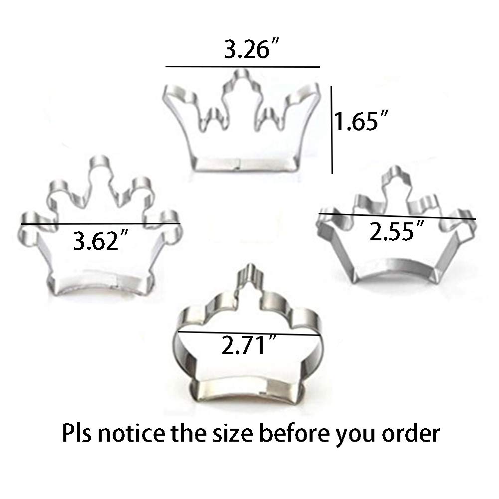 Mini Cookie Cutter 4 Pcs/Set Crown King Queen Prince Princess Shapes Stainless Steel Cookie Cutter Fondant Cutter-Tiny£¨2.5-3.6¡±£