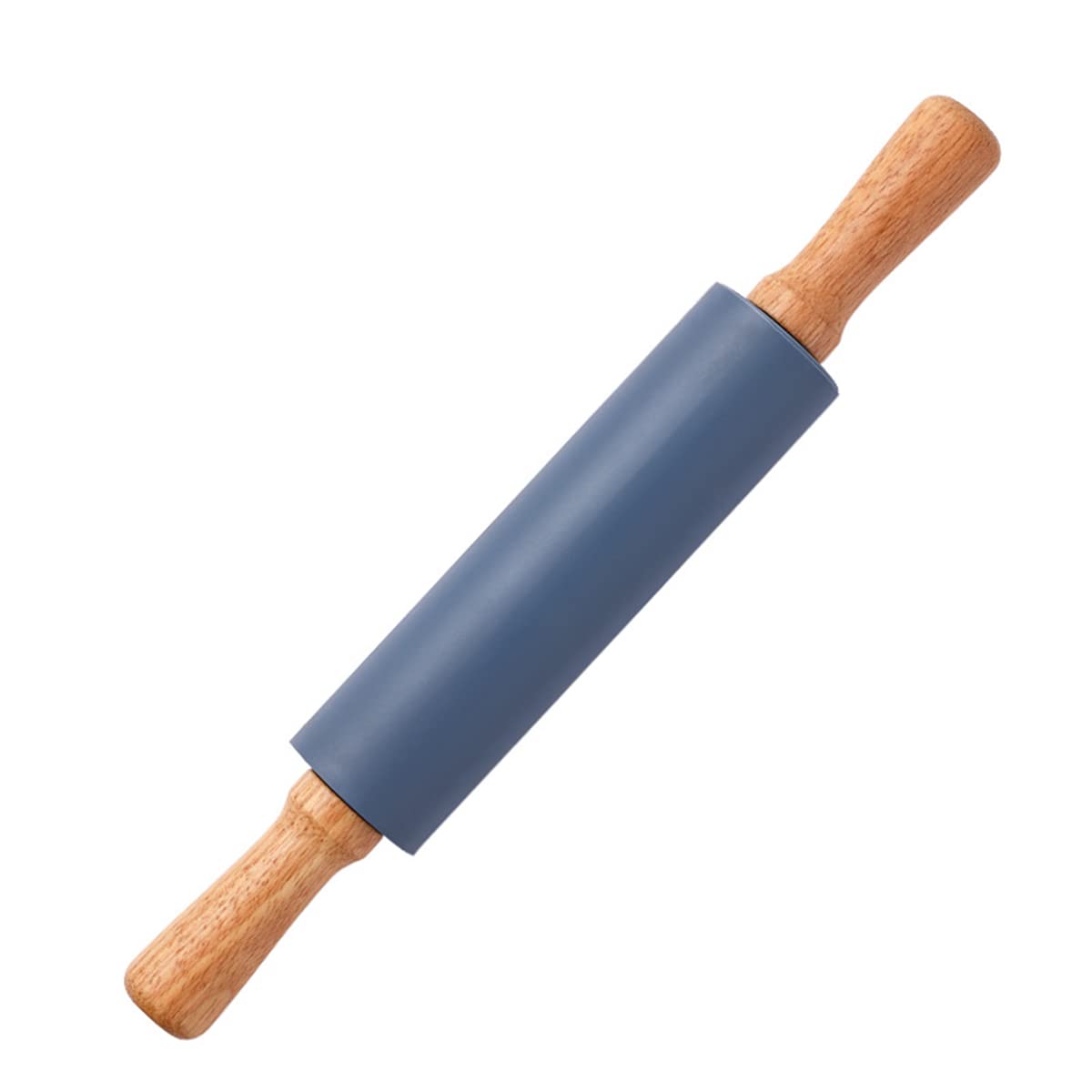 Silicone Rolling Pin Non Stick Surface Wooden Handle,rolling pins for baking,Blue Rolling Pin Handle Rolling Pin Non-Stick Silicone Rolling for Home Kitchen Cake