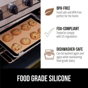 Gorilla Grip Silicone Baking Mats and Silicone Dish Drying Mat, Baking Mats Are 16.5x11.87 Inch, Dish Drying Mat is 13x11 Inch, Both in Black Color, 2 Item Bundle