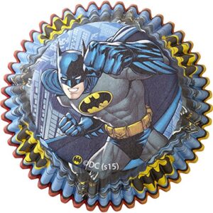 wilton 50 count batman baking cups, multicolor